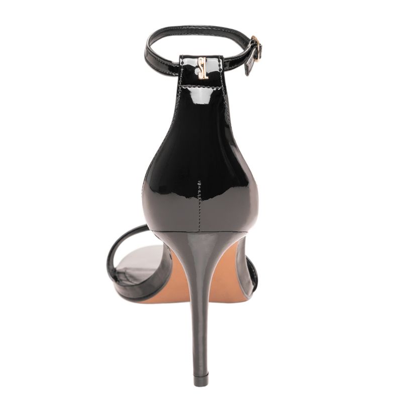 Sandália Verniz Preta Salto Alto Fino - Santa Lolla