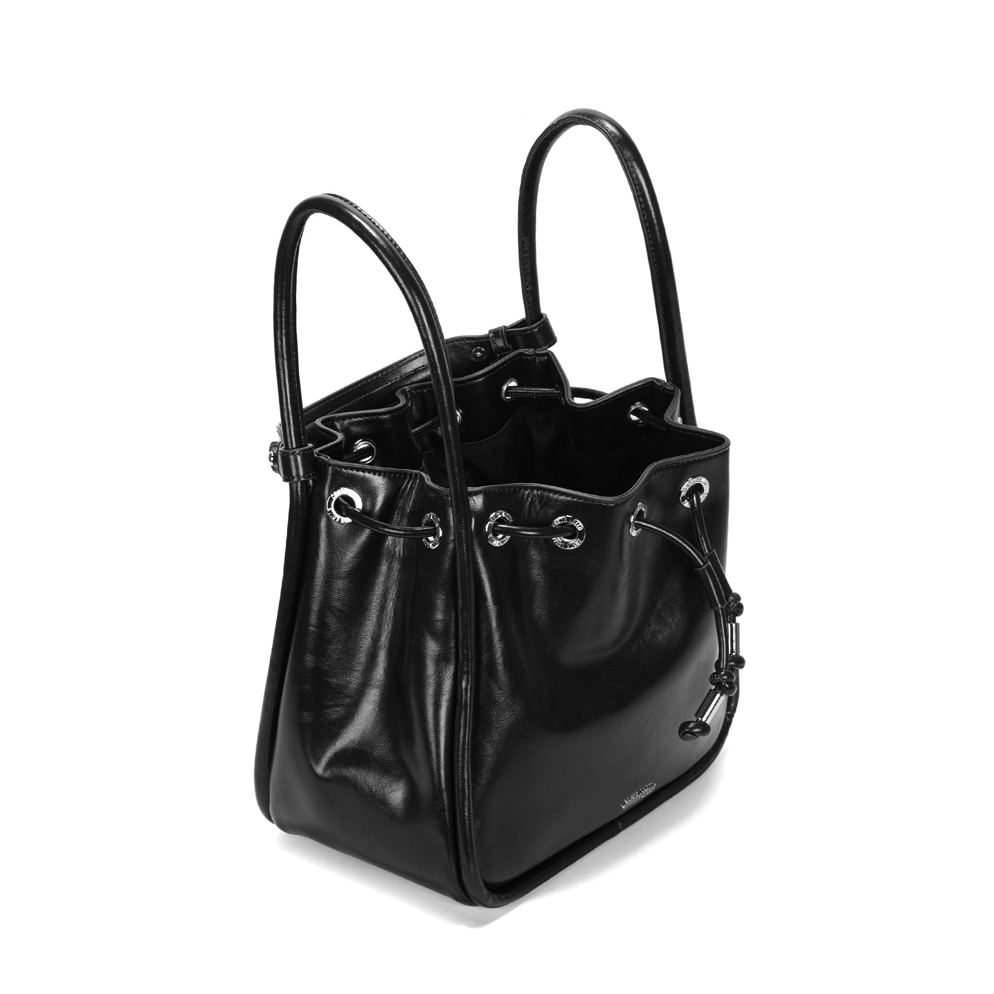 Bolsa Bucket Grande Rustico Preta Alça De Ombro - Santa Lolla