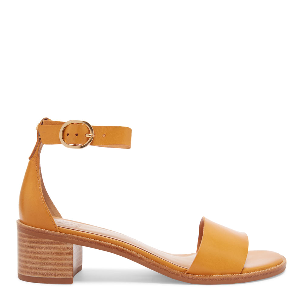 Sandália média couro mostarda - Degalls