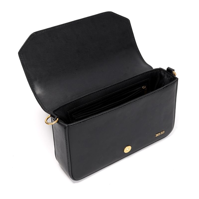 Bolsa Transversal Preta Média Fivela - Santa Lolla