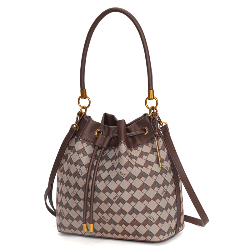 Bolsa Bucket Marrom Alça Dupla - Santa Lolla