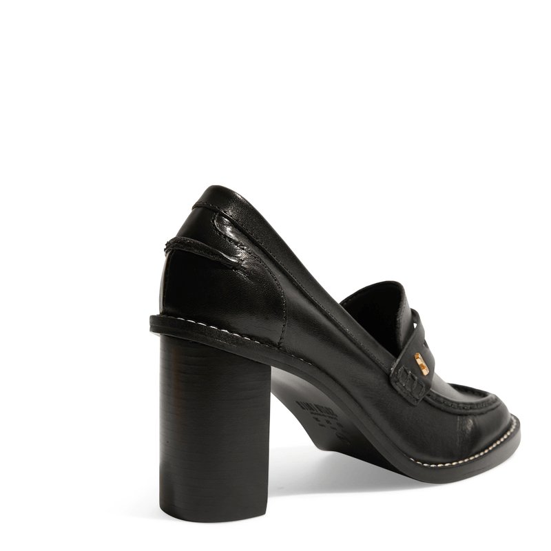 Mocassim Couro Preto Salto Grosso - Santa Lolla