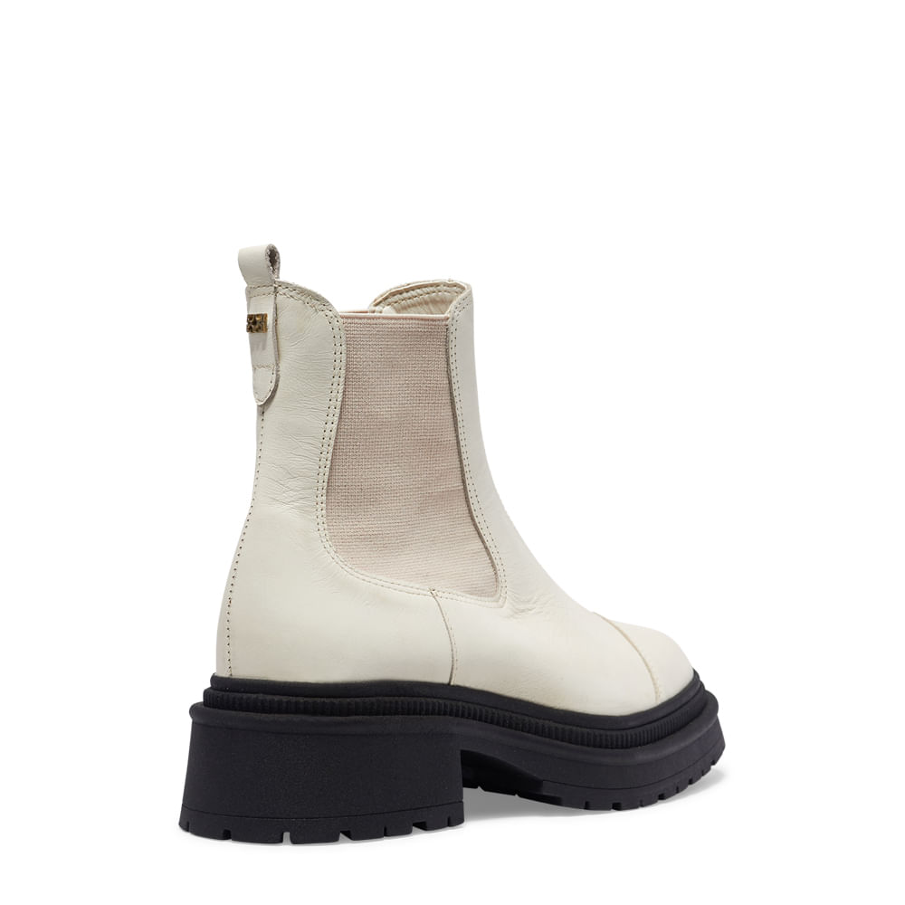 Bota chelsea couro off white - Degalls