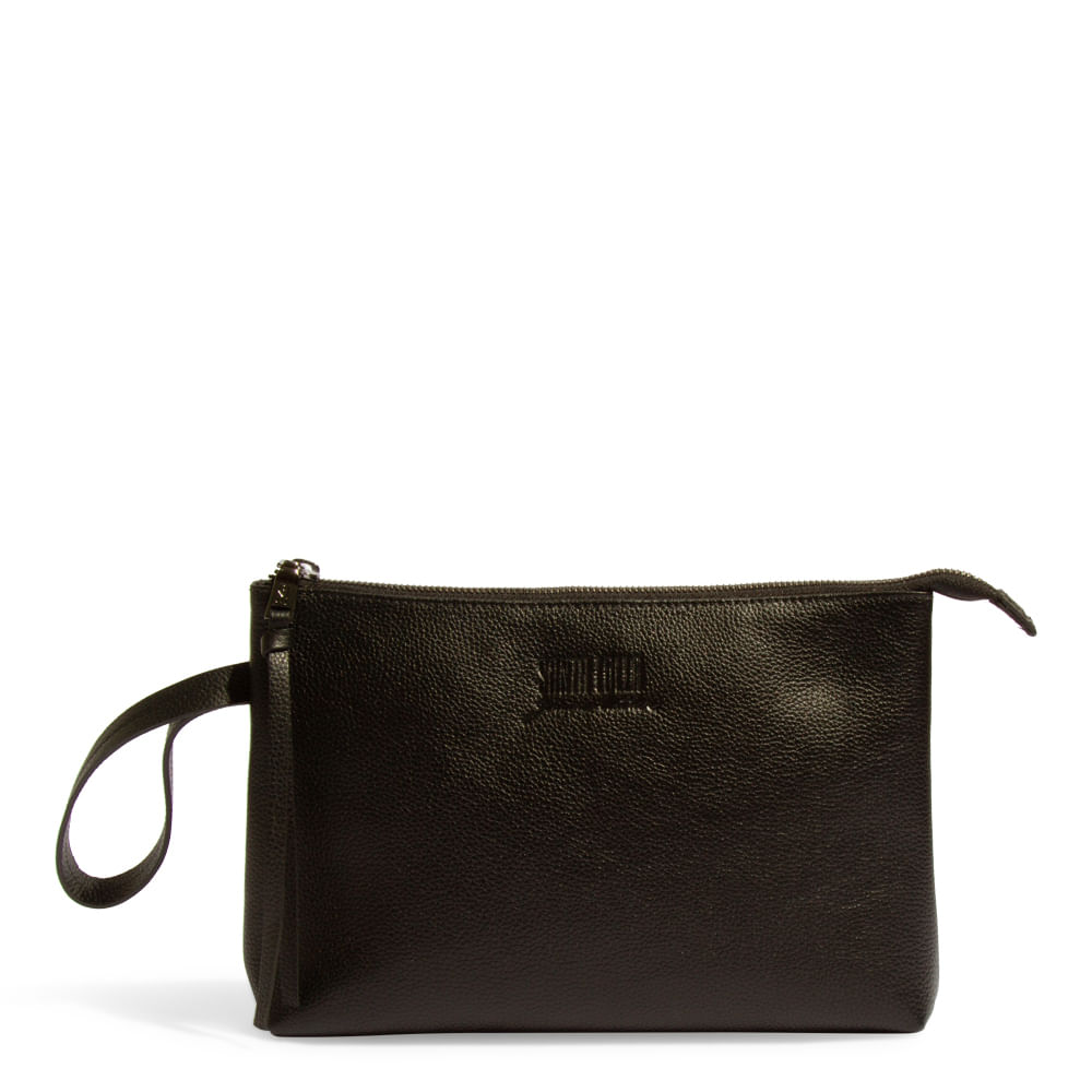 Clutch Couro Floater Preto - Santa Lolla
