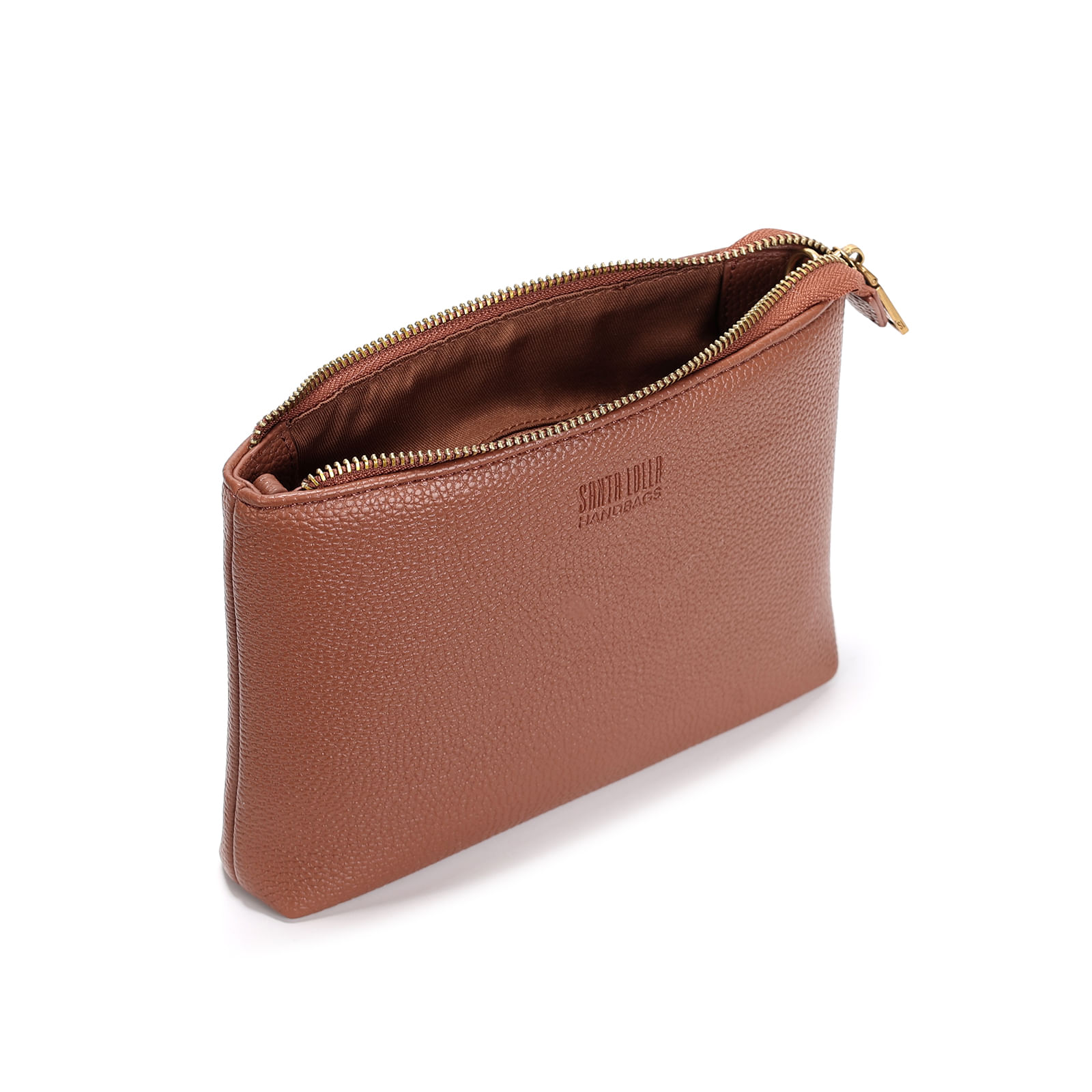 Bolsa Clutch Floater Marrom Safari Alça Transversal - Santa Lolla