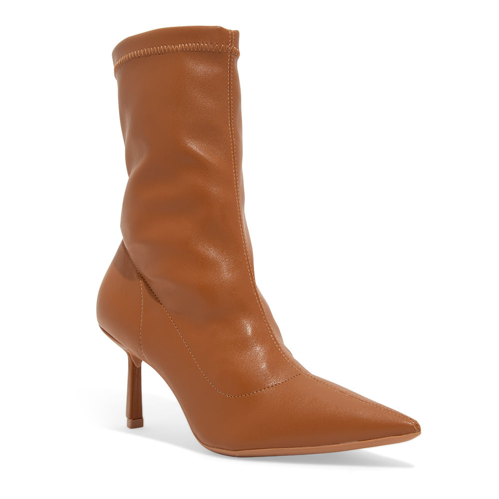 Bota Cano Médio Napa Stretch Caramelo - Santa Lolla